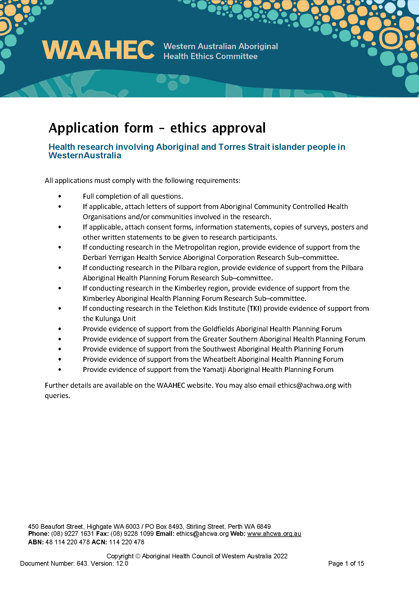 Western Australian Aboriginal Health Ethics Committee – AHCWA