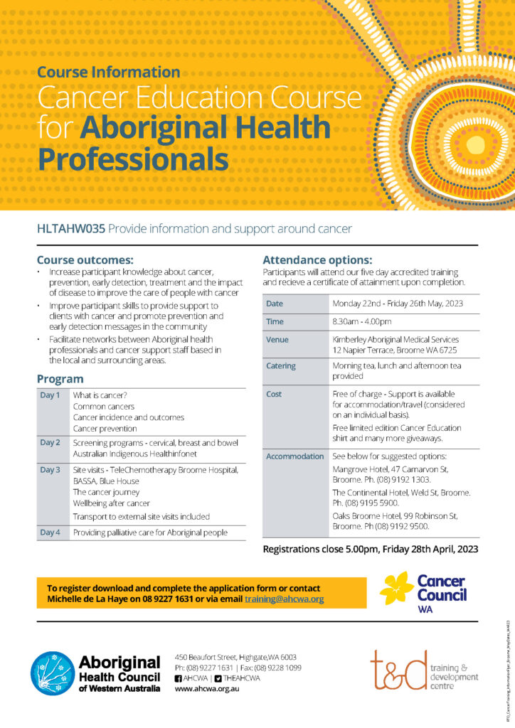 Cancer Education – AHCWA