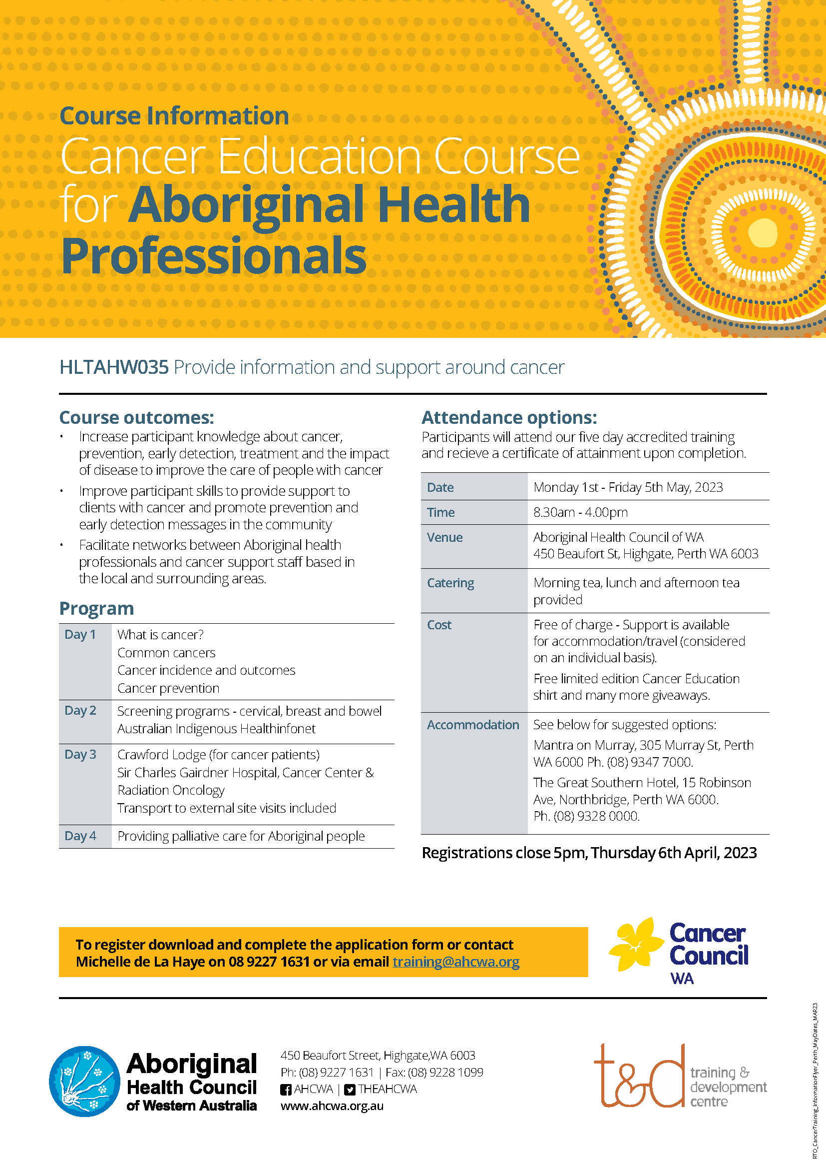 Cancer Education – AHCWA